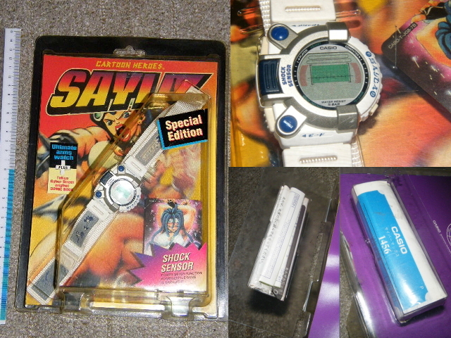 o品名o 中身は 感 カシオ CASIO サイバーマックス CYBER MAX 白WHITE 腕時計 CARTOON HEROES SAYLA ...