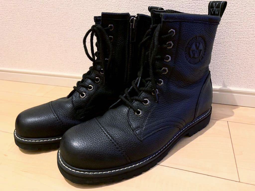 VIRGO WEAR WORKS 8HOLE MILITARIA BOOTS 牛革 カウレザー ブーツ 日本製 4 28.5 サイズ 黒 細美 ...