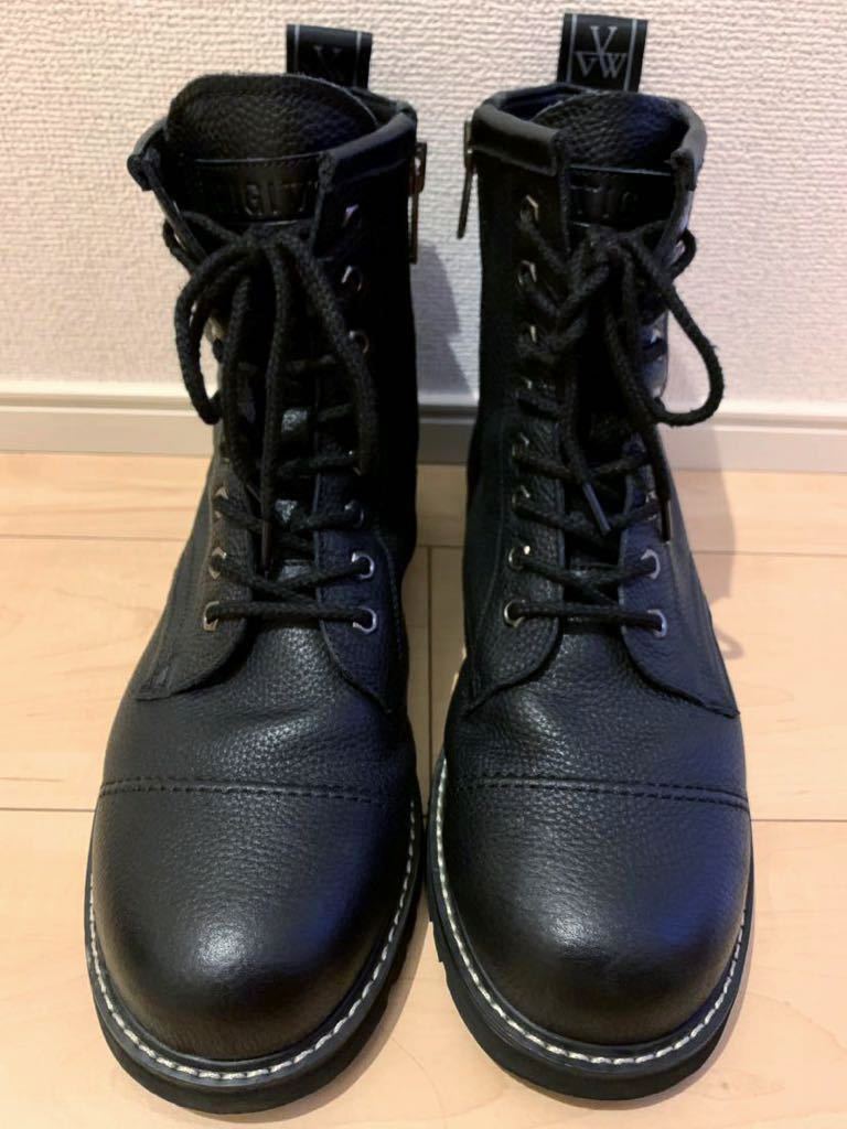 VIRGO WEAR WORKS 8HOLE MILITARIA BOOTS 牛革 カウレザー ブーツ 日本製 4 28.5 サイズ 黒 細美 ...