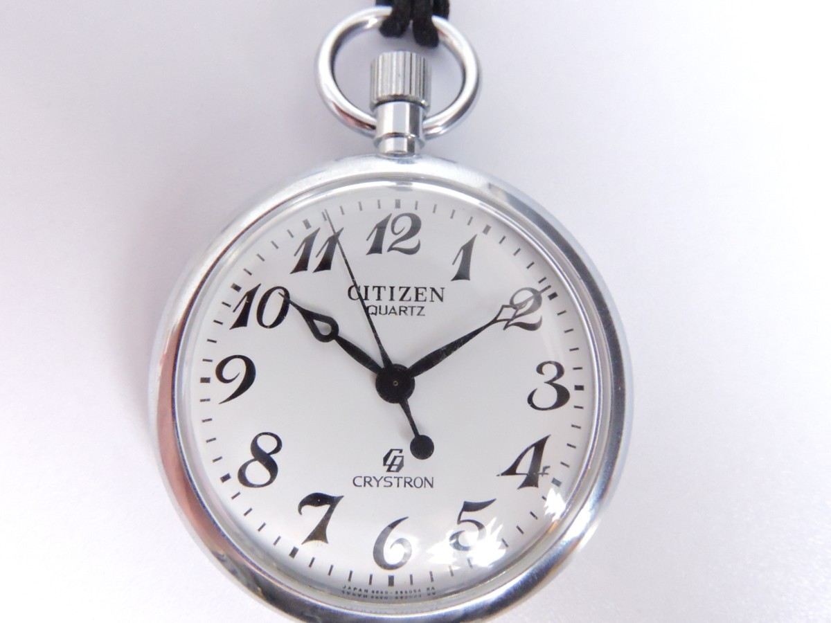 CITIZEN シチズン CRYSTRON クリストロン 4-81024K クォーツ Cal.8620A 懐中時計 電池交換済 1970年代 ...