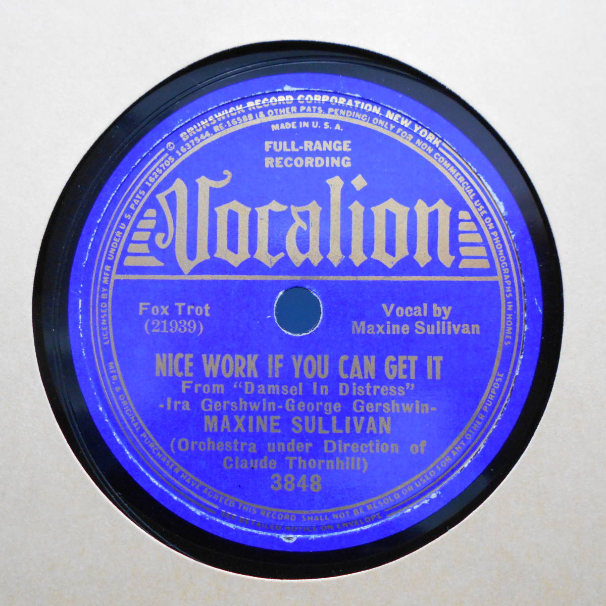 SP MAXINE SULLIVAN w. CLAUDE THORNHILL VOCALION 3848(ジャズ)｜売買されたオークション情報 ...