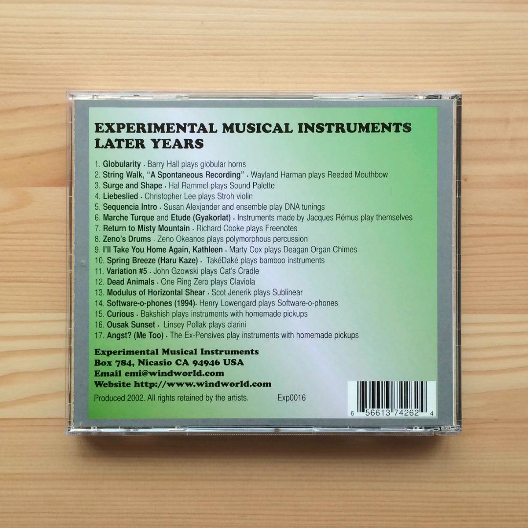 Experimental Musical Instruments - Later Years 2002年 US盤 創作楽器音楽コンピ Hal ...