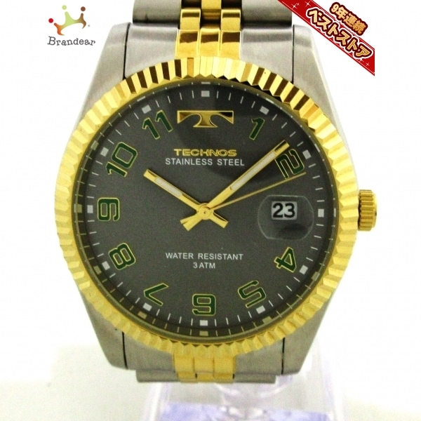 TECHNOS テクノス 腕時計 - T6B07 メンズ シルバー×マルチ(テクノス)｜売買されたオークション情報、yahooの商品情報をアーカイブ公開 - オークファン（aucfan.com）