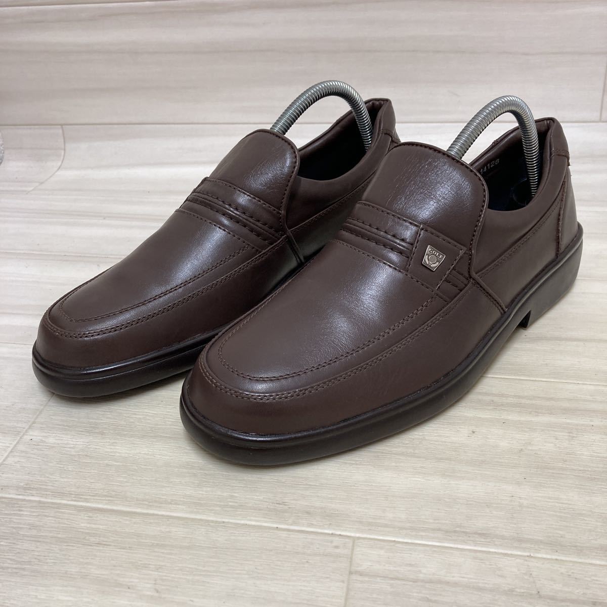 R'865 AKIO GOLF アキオゴルフ ビジネスシューズ ローファー スリッポン メンズ 25.5cm EEEE ブラウン レザー(25 ...
