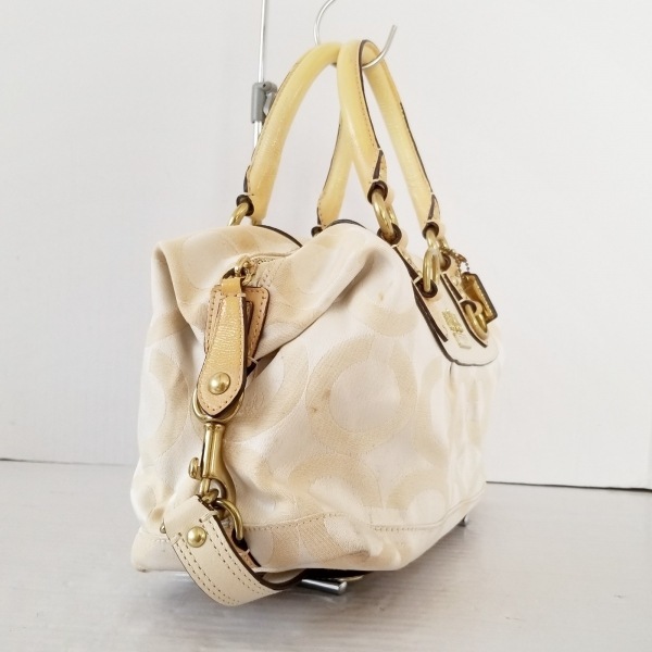 コーチ COACH ハンドバッグ 12947 マディソンオプアートサブリナ ジャガード×エナメル レザー ベージュ×ライトブラウン×アイボリー ...