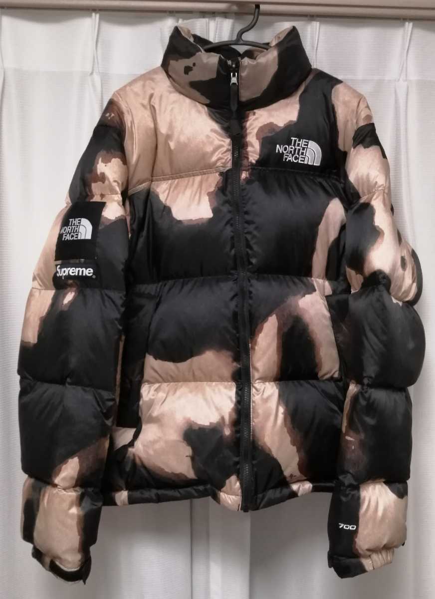 Supreme The North Face Bleached Denim Print Nuptse Jacket Black シュプリーム ...