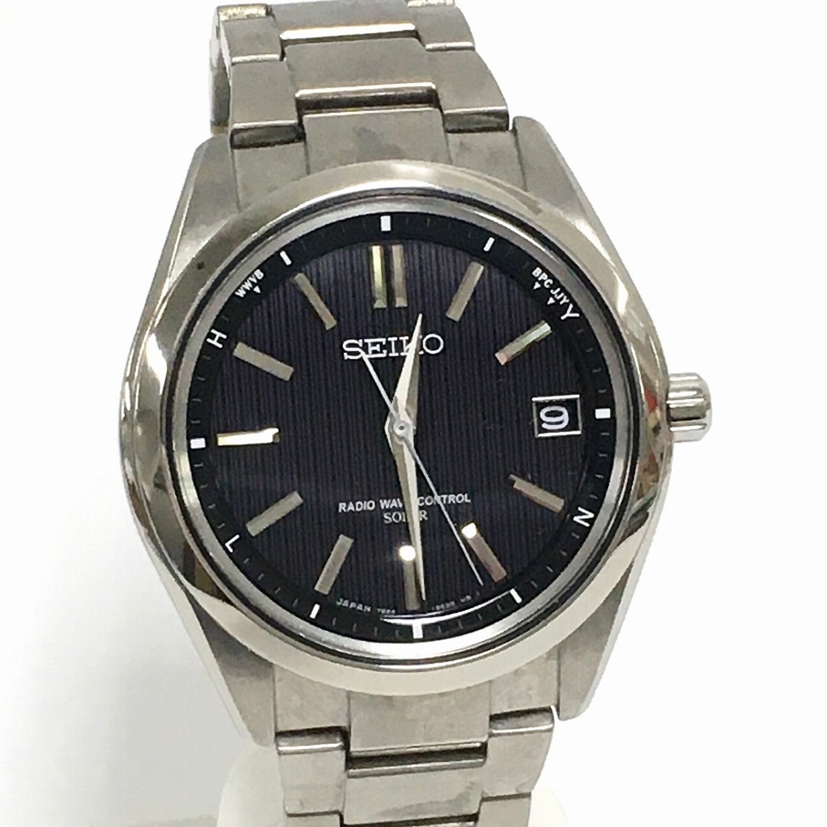 SEIKO 腕時計 SAGZ083 BRIGHTZ ソーラー 電波 純チタン 3針 アナログ デイト セイコー ブライツ 黒 デイト 7B24 ...