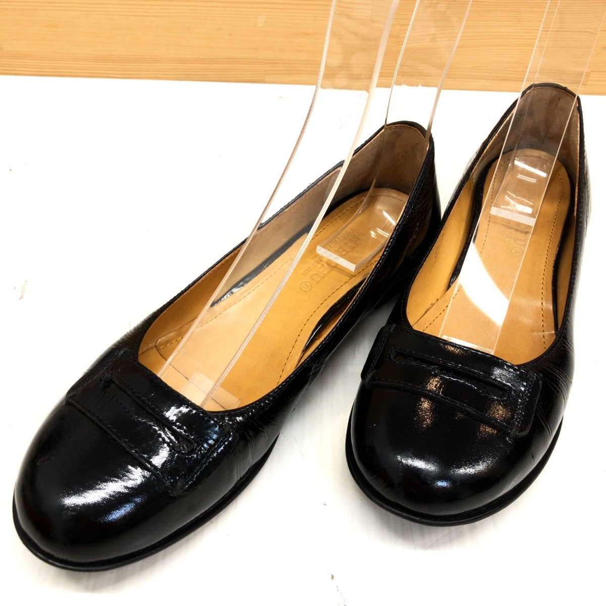 HIROFU ヒロフ 本革 エナメルレザー パンプス 22.5cm 黒 ブラック フラットシューズ レディース 女性用 婦人(ブラック系)｜売買されたオークション情報、yahooの商品情報を ...