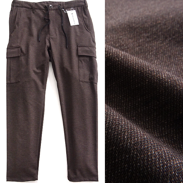 タケオキクチ 360度 ストレッチ ジャージー カーゴパンツ M 茶 P26487 THE SHOP TK パンツ 春夏 メンズ テーパード ...