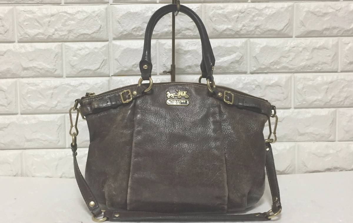 no6777 COACH コーチ 18609 本革 レザー 2way ショルダー トート ハンド バッグ(トートバッグ)｜売買された ...