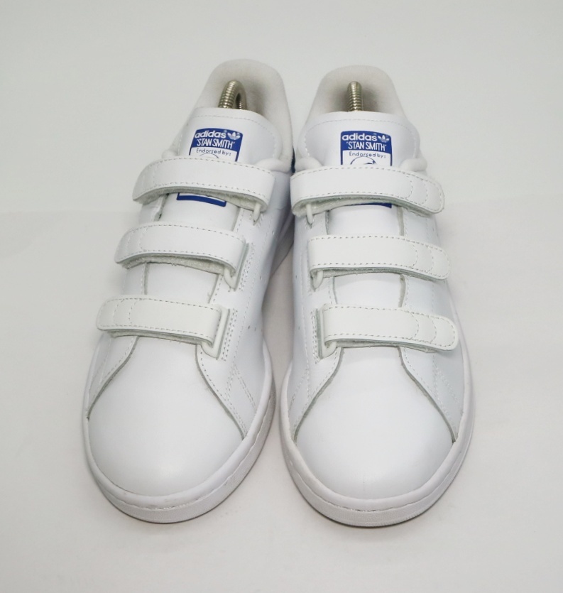 アディダス スタンスミス S80042 23.5cm adidas STAN SMITH ベルクロ スニーカー ホワイト ブルー 白 青 ...
