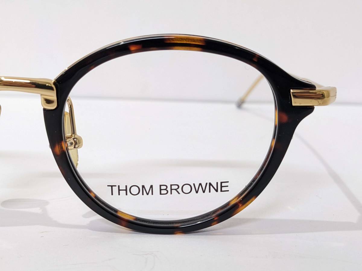12878 THOM BROWNE トムブラウン 伊達メガネ TB-001-B-C02-49 49 21-150 ブラック ゴールド べっ甲 専用ケース付き(トム・ブラウン)｜売買された ...