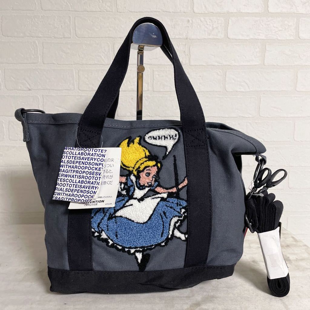 2666 ROOTOTE Disney ルートート ディズニー アリス トートバッグ ハンドバッグ ショルダーバッグ レディース グレー ...