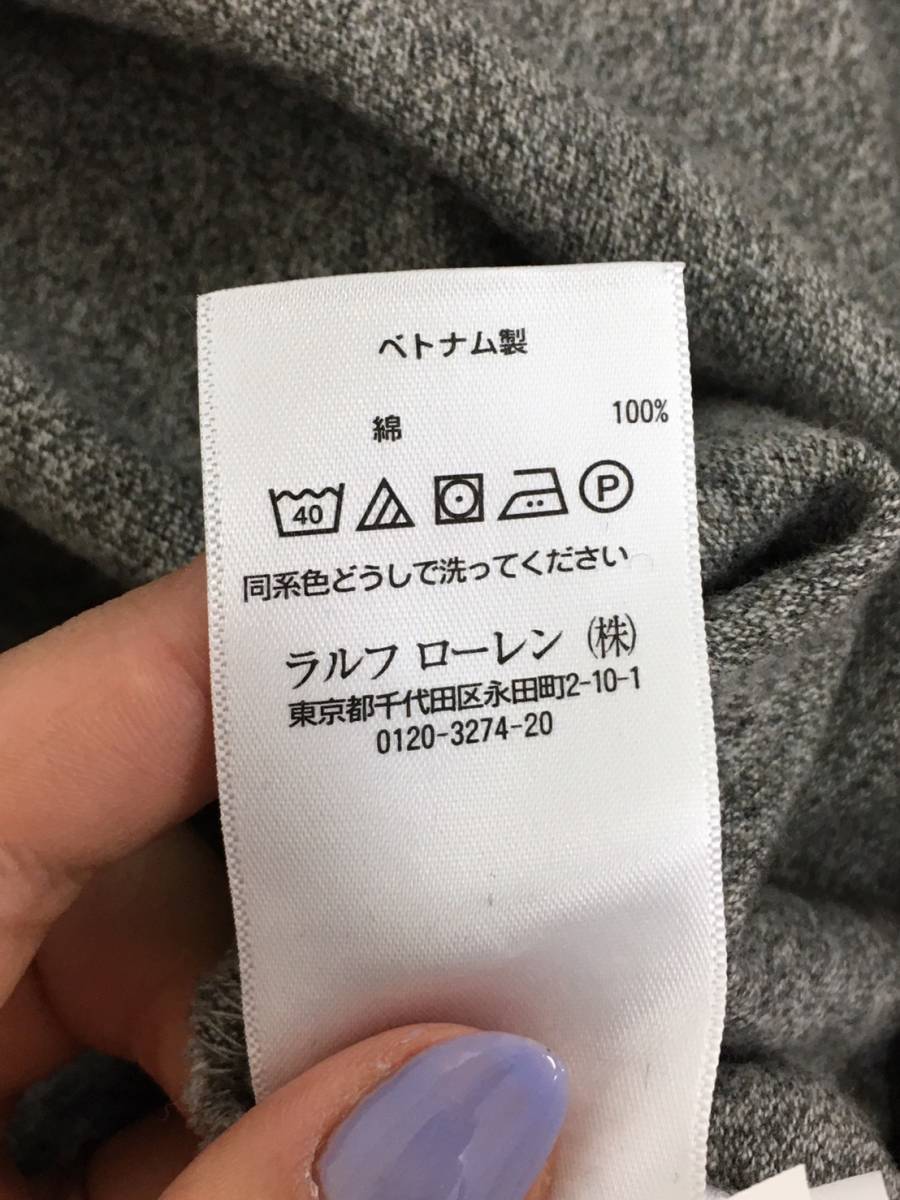 POLO Ralph Lauren 長袖ポロシャツ M 175/96A 灰 ポロラルフローレン メンズ CUSTOM SLIM FIT 刺繍 ...