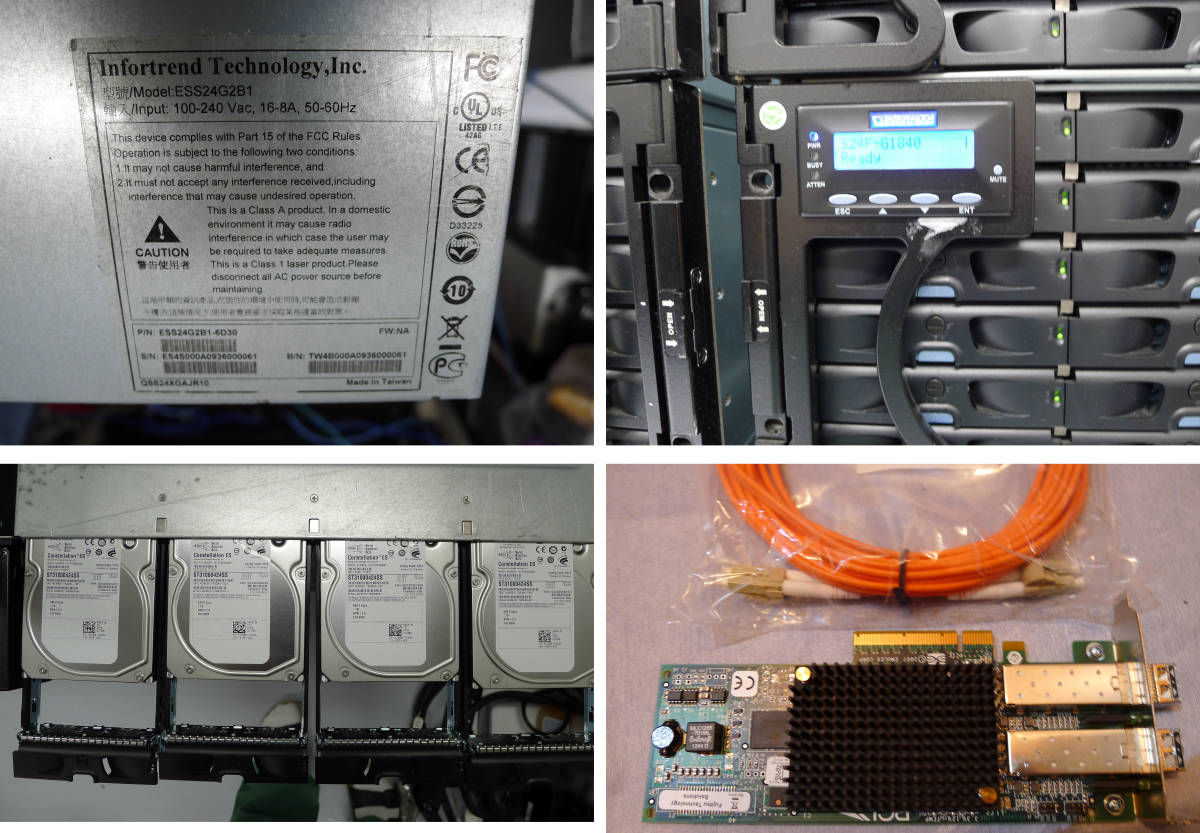 稼働品 Infortrend S24F-G1840/1TB SAS HDD 24台 サーバー本体