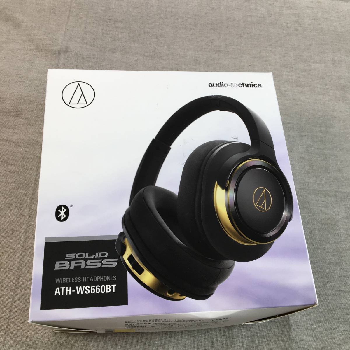 現状品 audio-technica SOLID BASS ワイヤレスヘッドホン 重低音 最大40時間再生 ブラックゴールド ATH-WS660BT BGD(ヘッドフォン)｜売買された ...