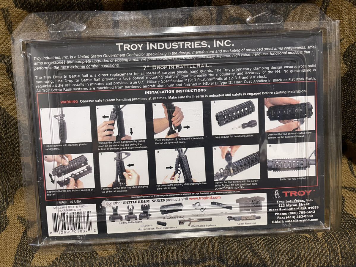 実物 TROY BATTLE RAIL DROP IN 7 INCH FDE Colt BCM NOVESKE KAC M4 AR15 WA ...