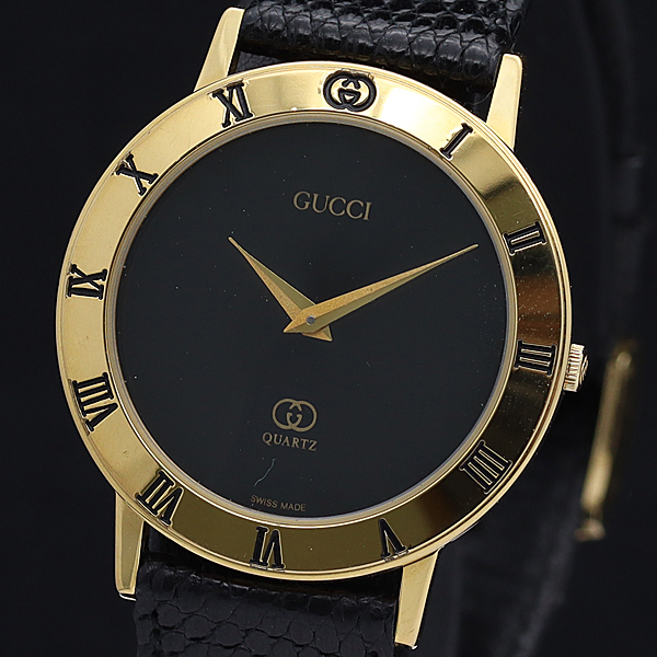 1円 稼働 正規良品 グッチ QZ 3001M ラウンド 黒文字盤 メンズ腕時計 A0265778(男性用)｜売買されたオークション情報 ...
