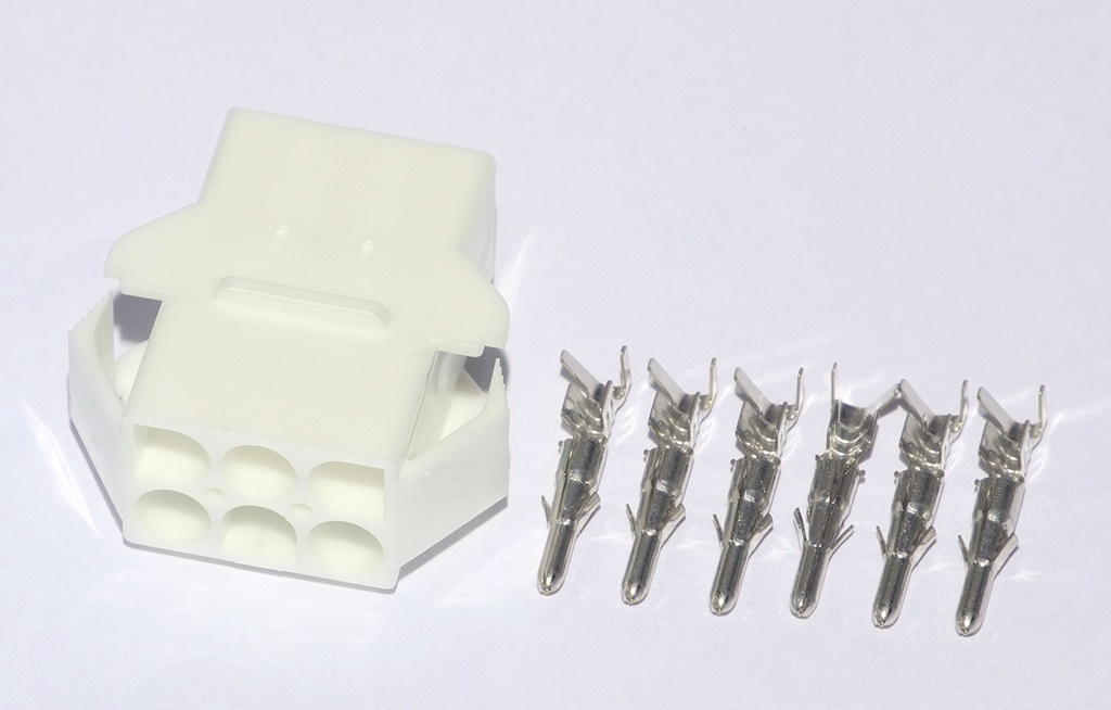 6ピンリグに付いているのと同じコネクタ カプラ1個＆オス端子6個 JST純正 アマチュア無線 DIY ハーネス自作 6pin(アクセサリ ...