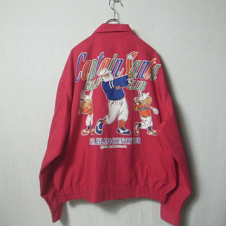 CAPTAIN SANTA キャプテンサンタ スイングトップ ジャケット M 赤 / ゴルフ ブルゾン 当時物 JMD ジョイマークデザイン ...