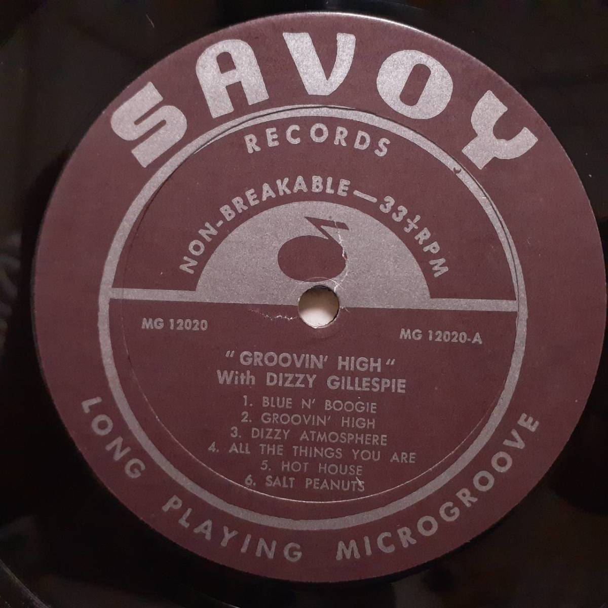 美盤 米SAVOY盤LP 手書きRVG刻印 Dizzy Gillespie / Groovin' High 1955年作の60's盤 MG ...