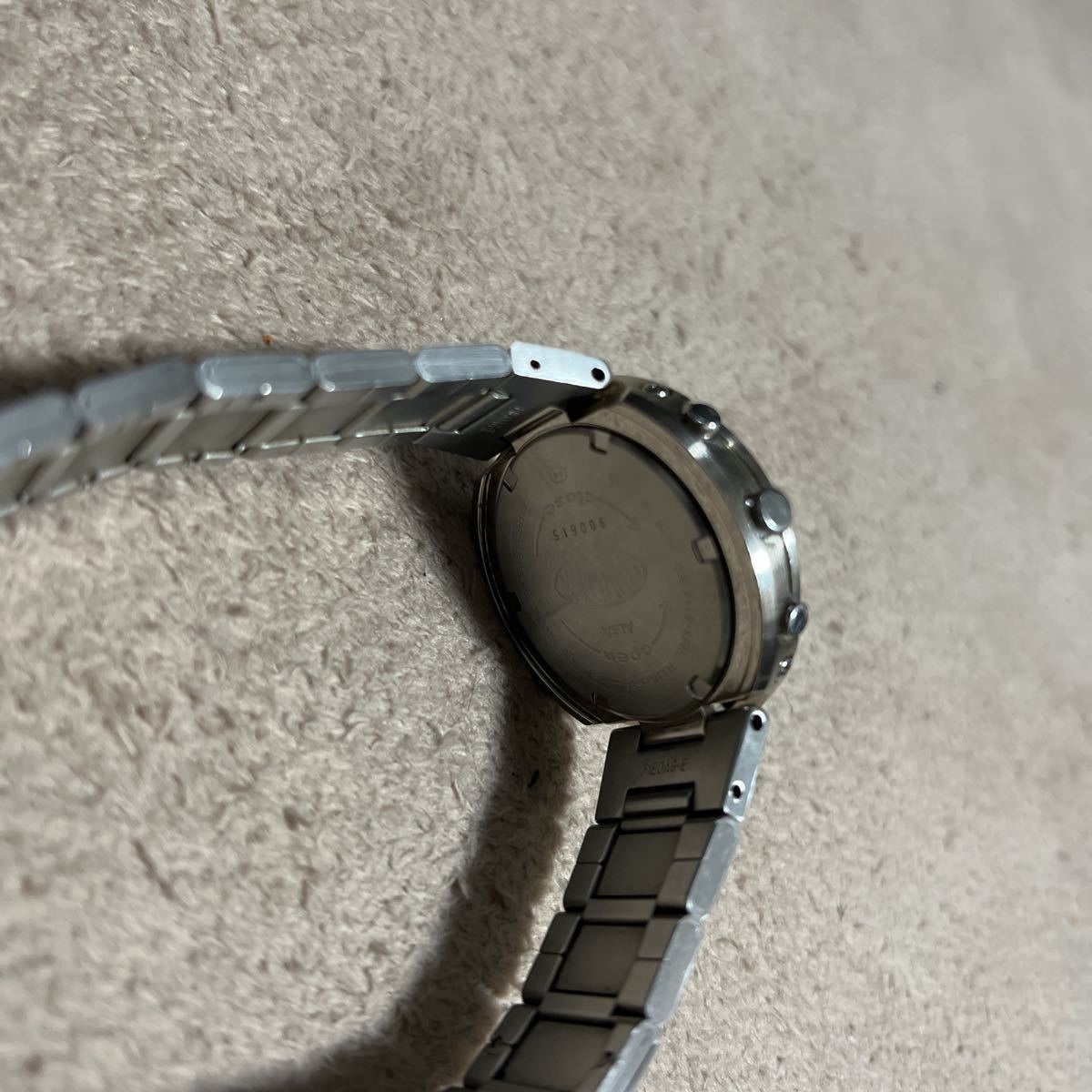 SEIKO ALBA ORVITAX セイコー アルバ オービタックス No.15502 クォーツ 黒文字盤 クロノグラフ 純正ブレス メンズ ...