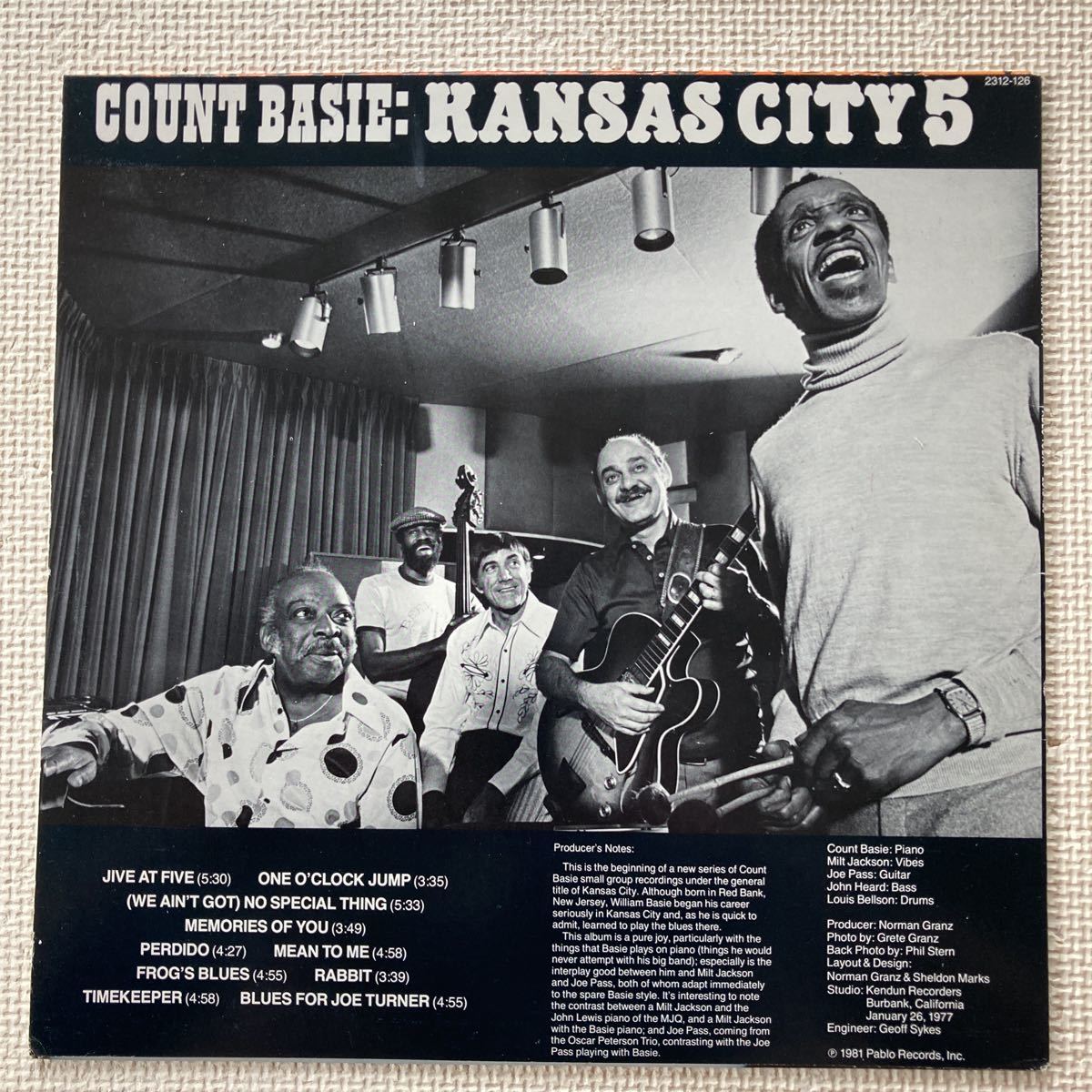 カウント ベイシー COUNT BASIE： KANSAS CITY 5 with Milt Jackson Joe Pass Louis ...