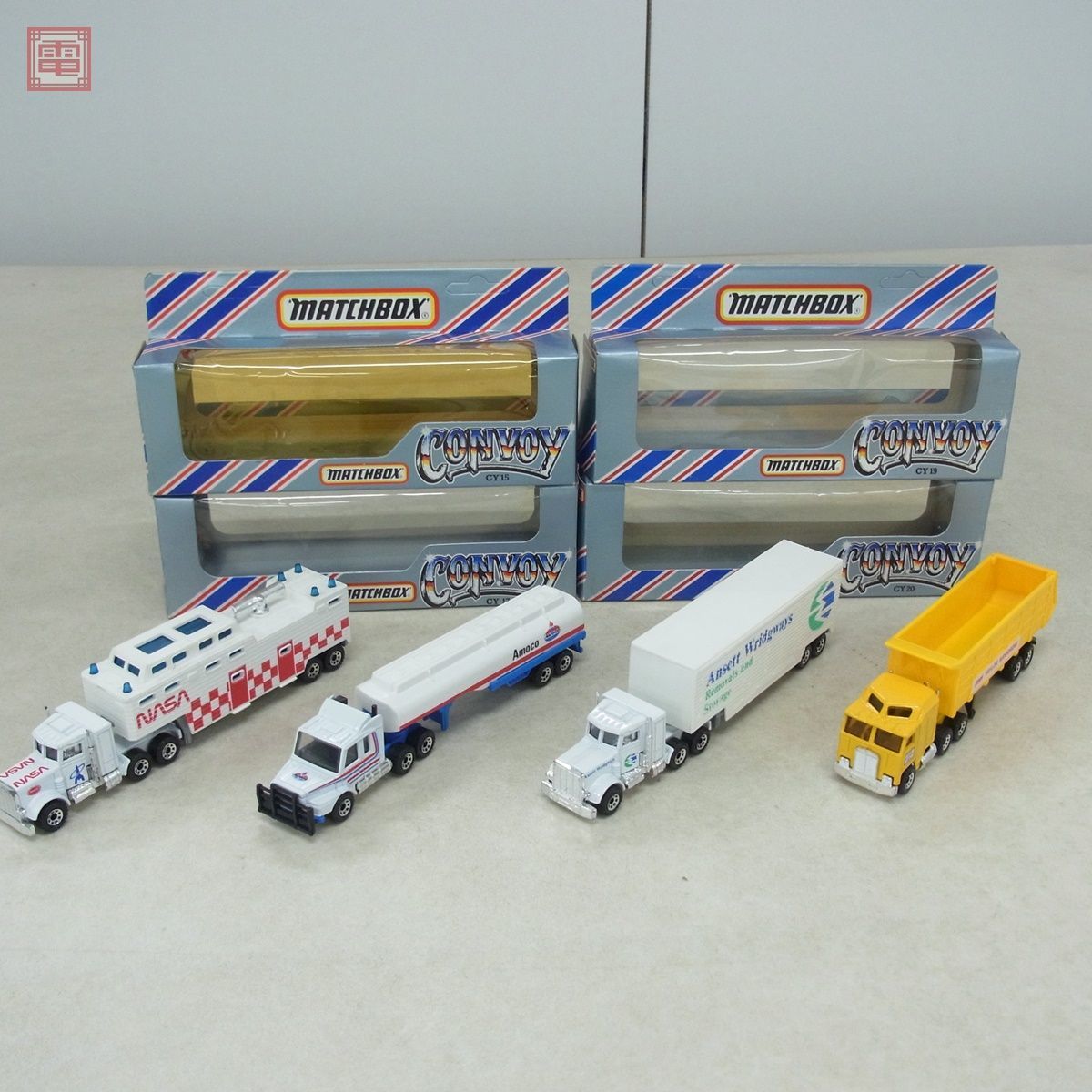 マッチボックス コンボイ CY15 NASA トラック/CY17 スカニア タンカー/CY19 ボックスカー/CY20 ティッパー 計4台 ...