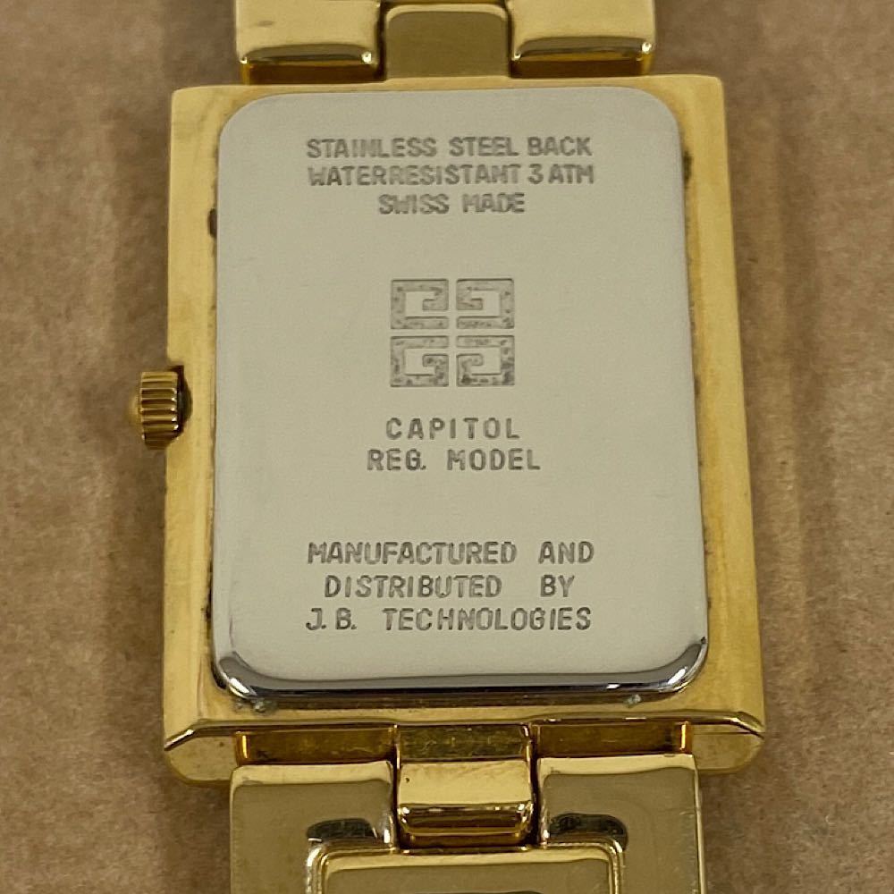 GIVENCHY ジバンシー ジバンシイ CAPITOL REG MODEL メンズ腕時計 ゴールド ブラック クォーツ クオーツ スクエア2針(ジバンシイ)｜売買されたオークション情報 ...