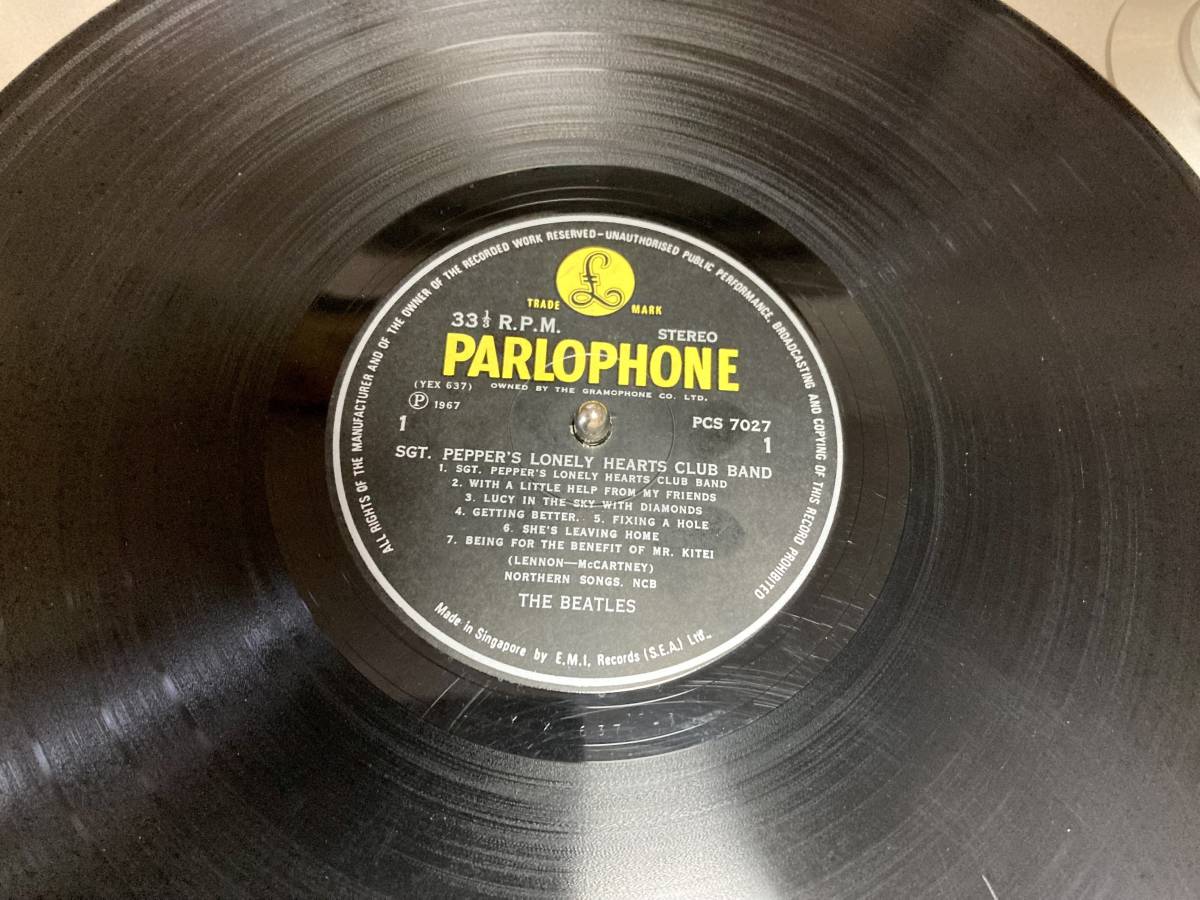 激レア 凄い音 stereo BEATLES SGT PEPPER'S 1ST SINGAPORE Mat -1 -1 PARLOPHONE ...