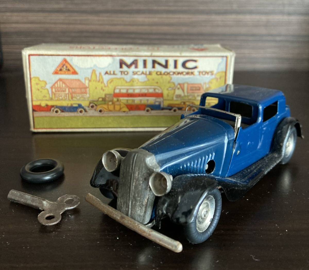 50s TRI-ANG トライアング Town Coupe MINIC TOYS ブリキ ゼンマイ イギリス製 ビンテージミニカー(ディンキー ...