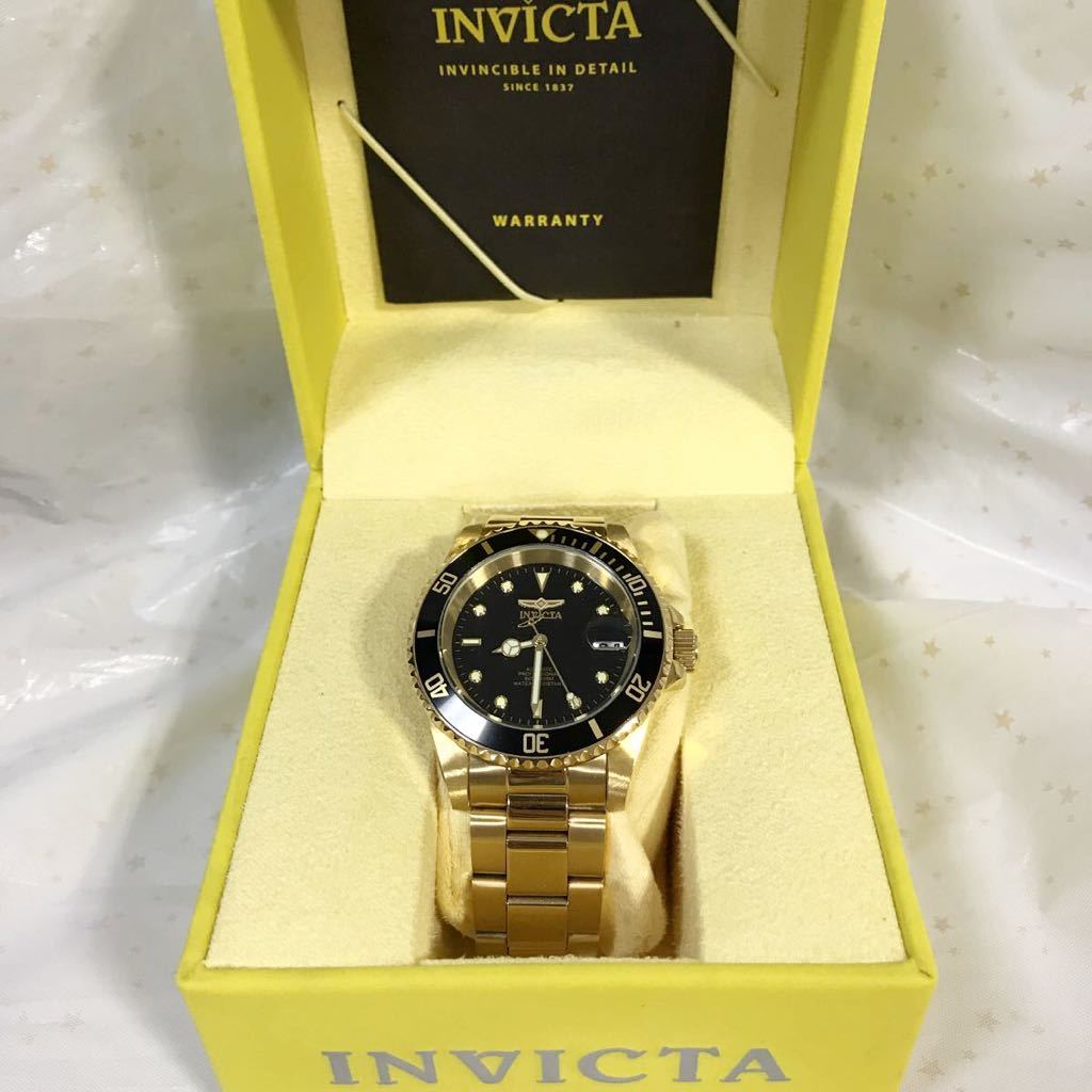K189 腕時計 インビクタ8929 自動巻 オートマチック ゴールド×ブラックウォッチ Invicta 日常防水 箱付き 24石 ...