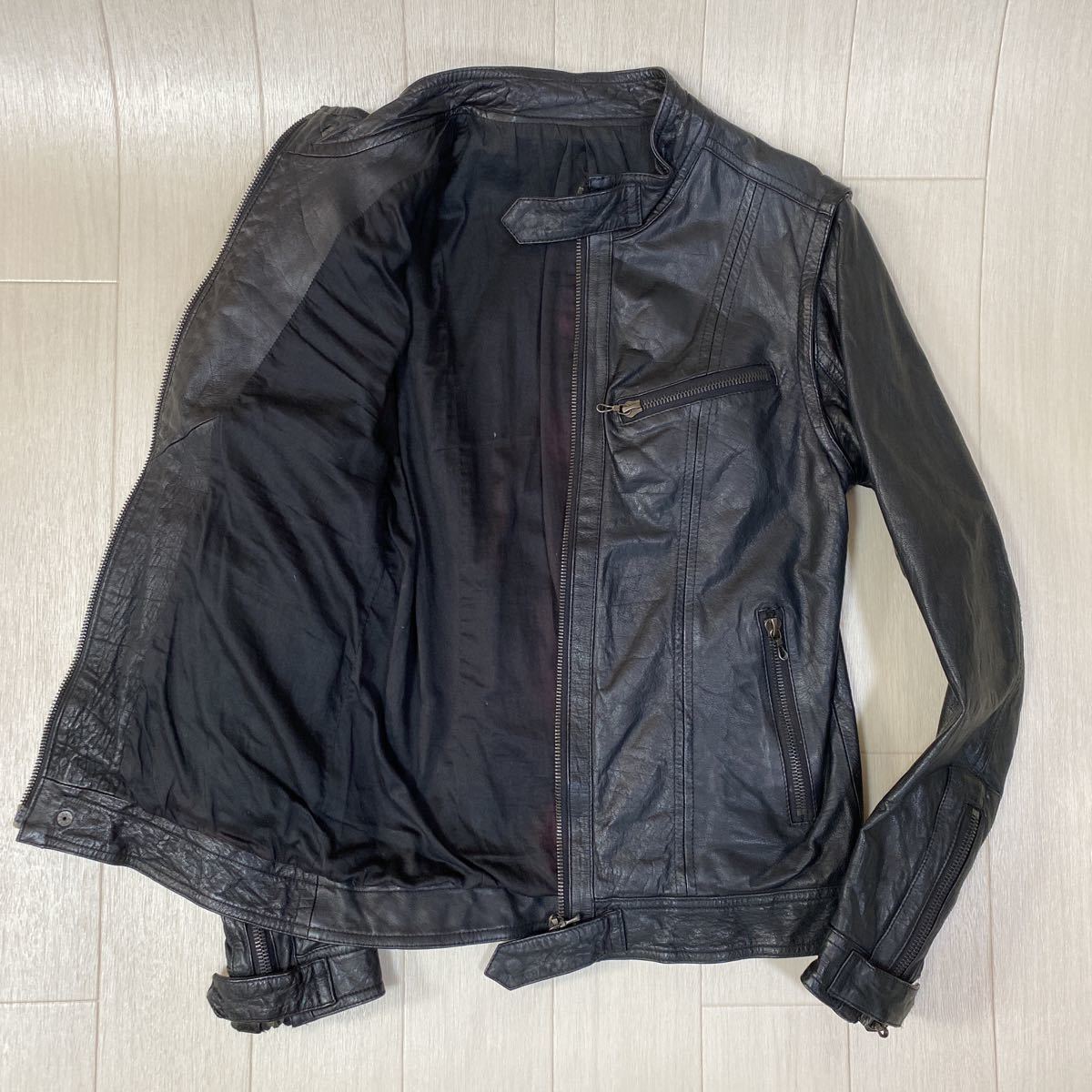 シェラック/SHELLAC 2WAYベスト 水牛革 レザージャケット ライダース ブルゾン メンズ アウター 48 M L 黒 ブラック(ジャケット、上着)｜売買されたオークション情報 ...