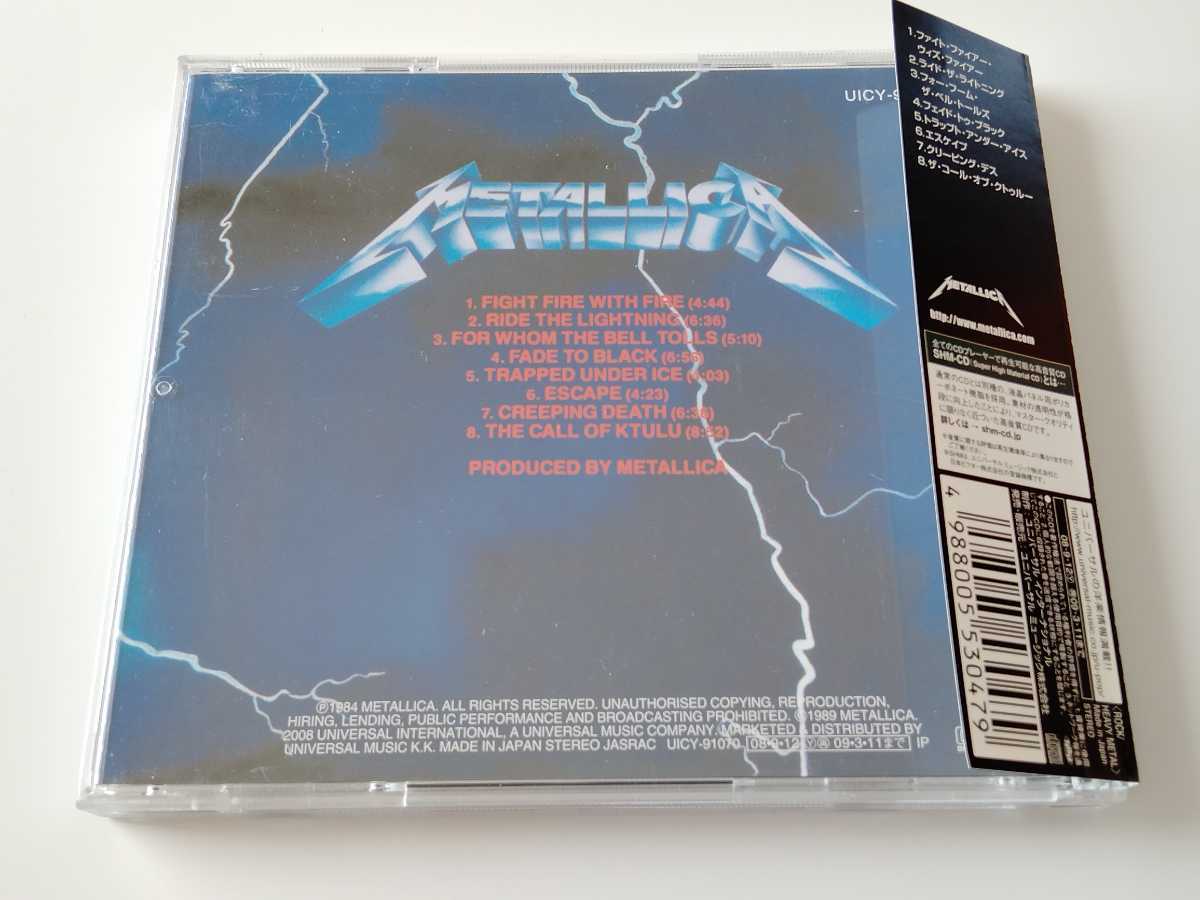 生産限定SHM-CD Metallica / RIDE THE LIGHTNING 帯付CD UICY91070 84年2nd名盤 Fade To Black Creeping Death ...