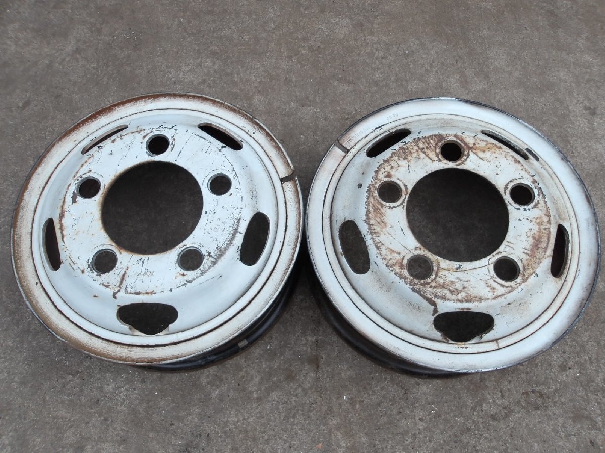 H883 16インチ鉄ホイール 2本セット 5穴 5.50F PCD208 オフセット＋115 ハブ径内寸約150mm TOPY リング ...