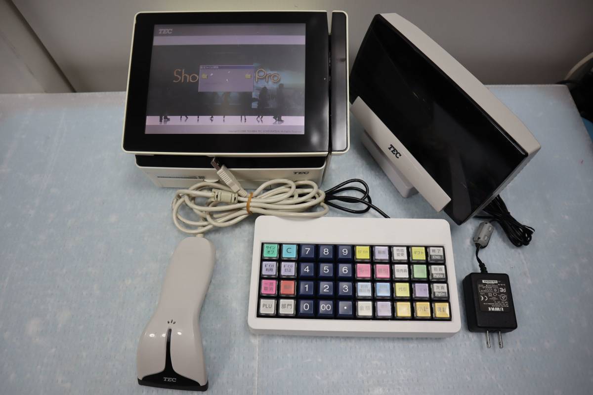 C6948 T TEC マルチターミナル MP-80 MP-80-S1-A111-R ＋タッチスキャナ HS-560-UB＋POS キーボード ...