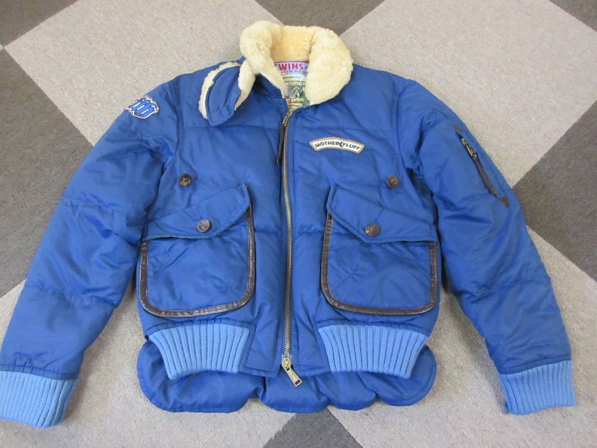 DSQUARED ダウンジャケット Size50 紺 ディースクエアード Twins ムートン ボア ジャンパー アウター Mother ...