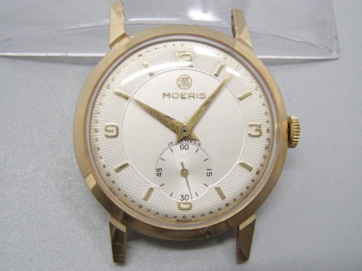 R64 可動品 MOERIS モーリス 14K GOLD 総重量約25.1g 手巻き スモセコ 本体のみ 現状渡し メンズ腕時計 ウォッチ ...