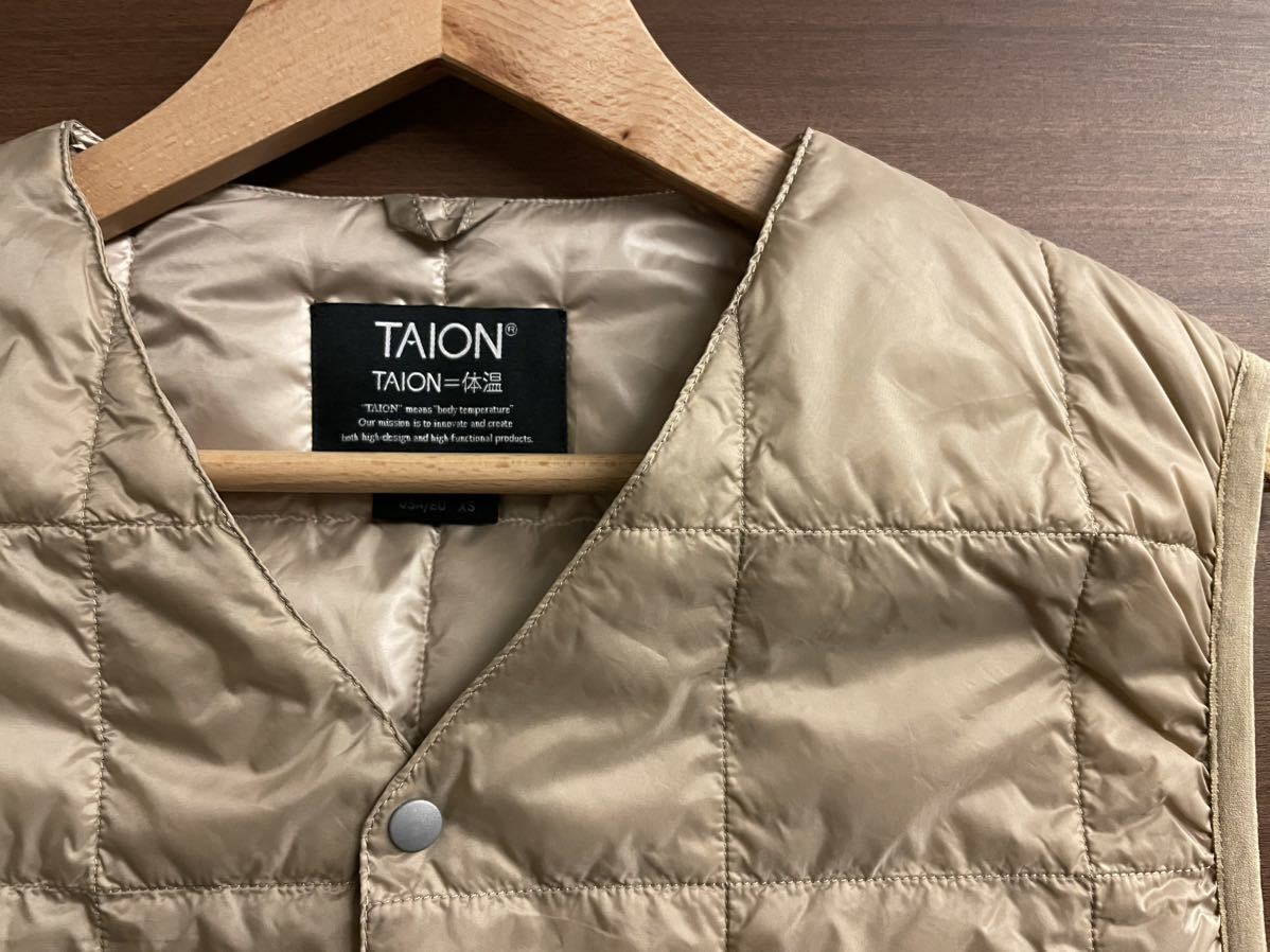 TAION Vネックボタン インナーダウンベスト TAION-001 サンドベージュ(Sサイズ)｜売買されたオークション情報、yahooの商品情報をアーカイブ公開 - オークファン ...