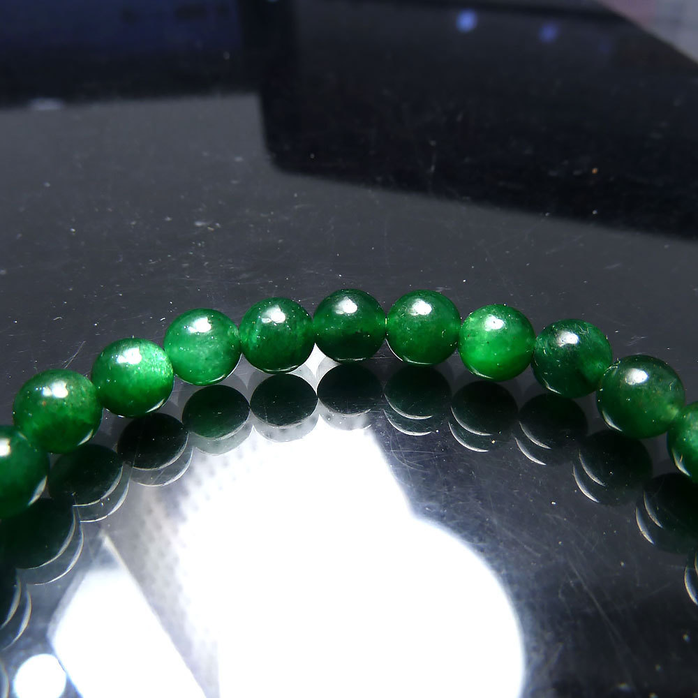 国内入手困難 天然石 euchlorite kmate ユークロライト ユークロリン 6mm ブレスレット 硫酸塩鉱物 euc06001(天然 ...