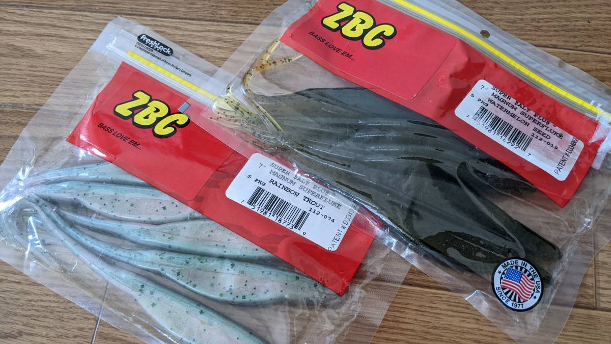 ZOOM ZBC ズーム MAGNUM SUPER FLUKE マグナムスーパーフルーク ウォーターメロンシード レインボートラウト 2色セット サカマタシャッド(ミノー)｜売買された ...