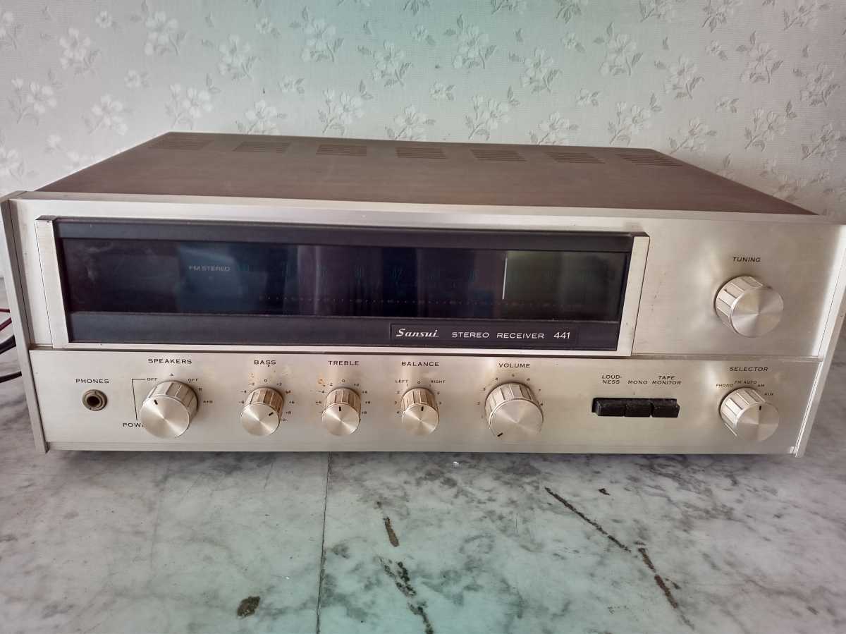 SANSUI 441/SANSUIステレオレシーバー441 実家整理 通電OK 動作未確認 汚れあり 山水電気(オーディオ機器)｜売買された ...