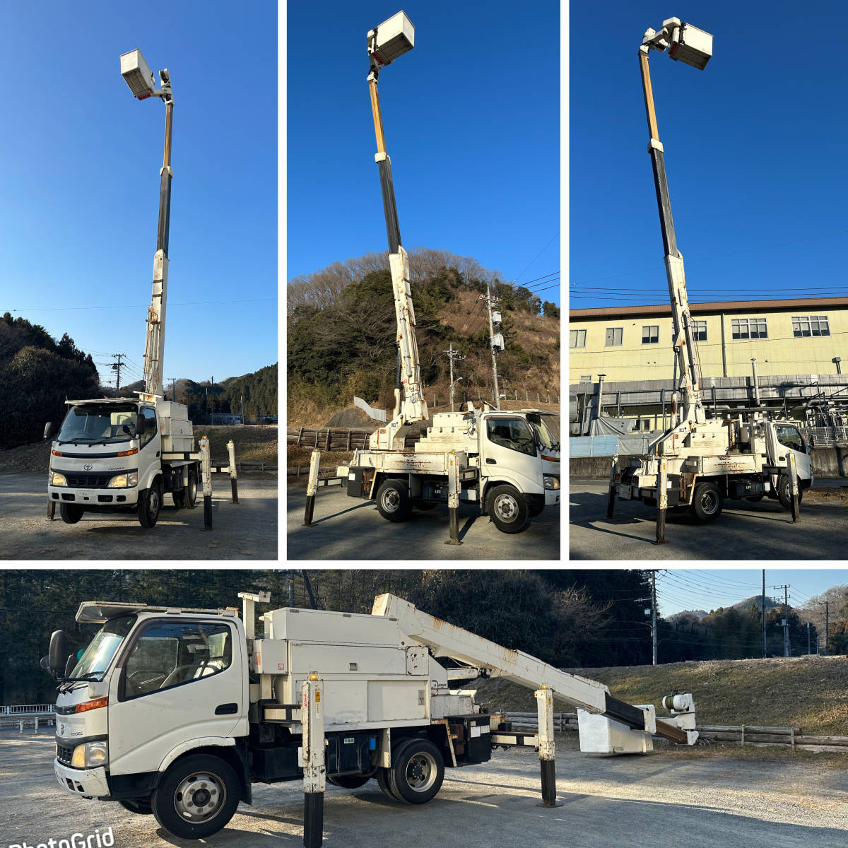 早い者勝ち H17年トヨタダイナ インジェクター4本交換済み 14.6メートル絶縁高所作業車 アイチSN15A安全帯センサー付 フレーム腐食無 ...