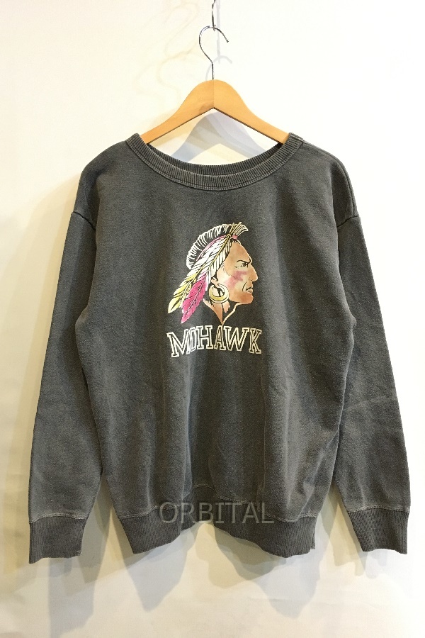 二子玉 Mixta ミクスタ MOHAWK SWEAT フロッキースウェットプルオーバー 定価￥20 900- ヴィンテージ加工 メンズ M ...