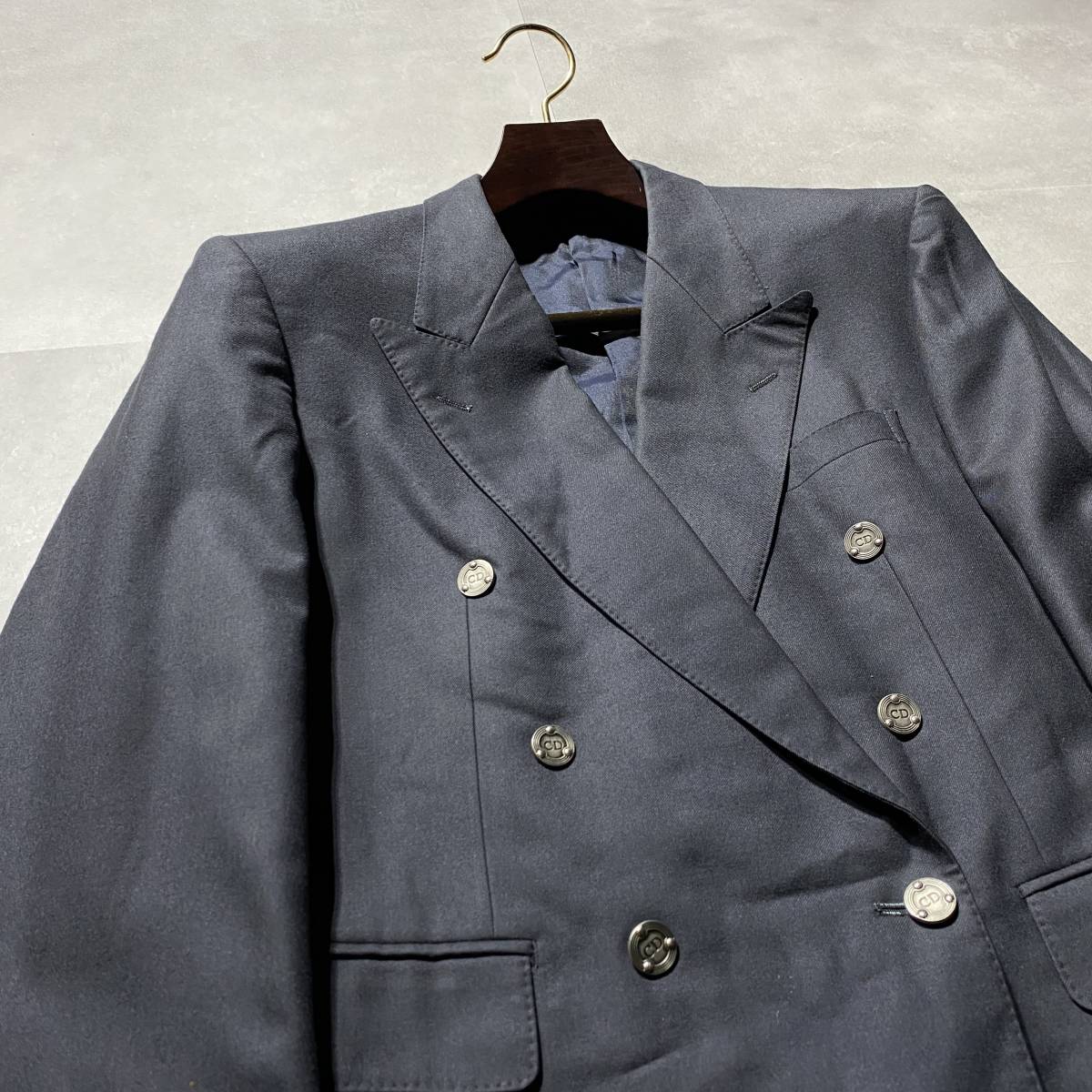 A363さ〇 Christian Dior MONSIEUR ディオール 選ばれし一品 セットアップ ダブル サイドベンツ ロゴボタン ウール100 メンズ(男性用)｜売買されたオークション ...