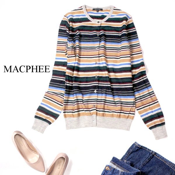 マカフィー MACPHEE ウール100％ マルチボーダー柄 ニット カーディガン 3号 L 23A01(トップス)｜売買されたオークション情報、yahooの商品情報をアーカイブ公開 ...