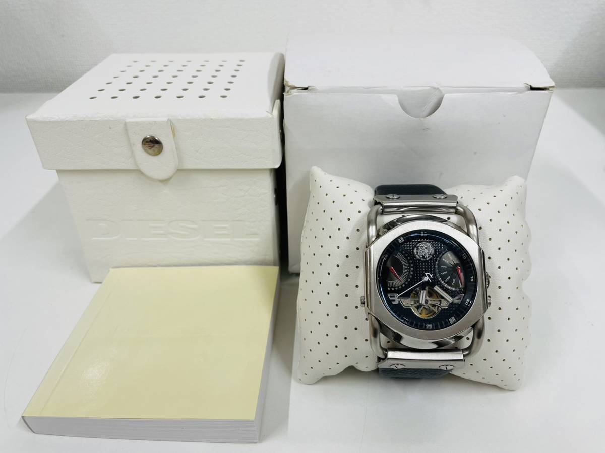 TK4930 7000円 DIESEL ディーゼル 自動巻き 腕時計 メンズ DZ9017 レザー 革ベルト 可動品 箱 説明書付属 裏スケ ...