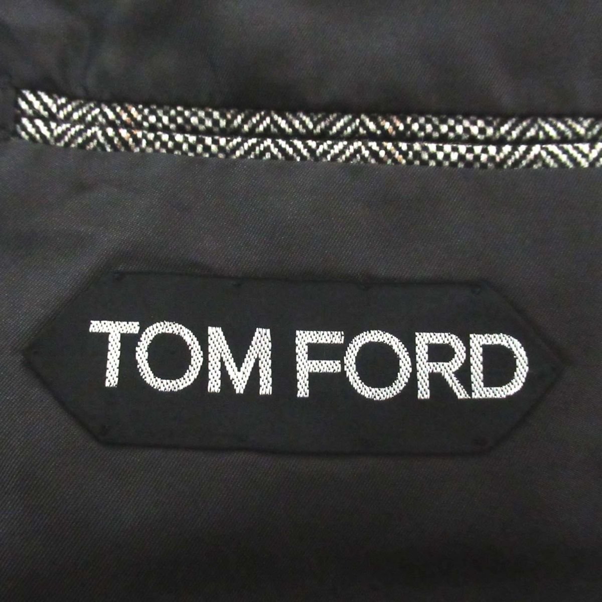 TOM FORD トムフォード シルク×キャメルブレンド ヘリンボーン ストライプ スーツ セットアップ ジャケット×スラックス 44R ...
