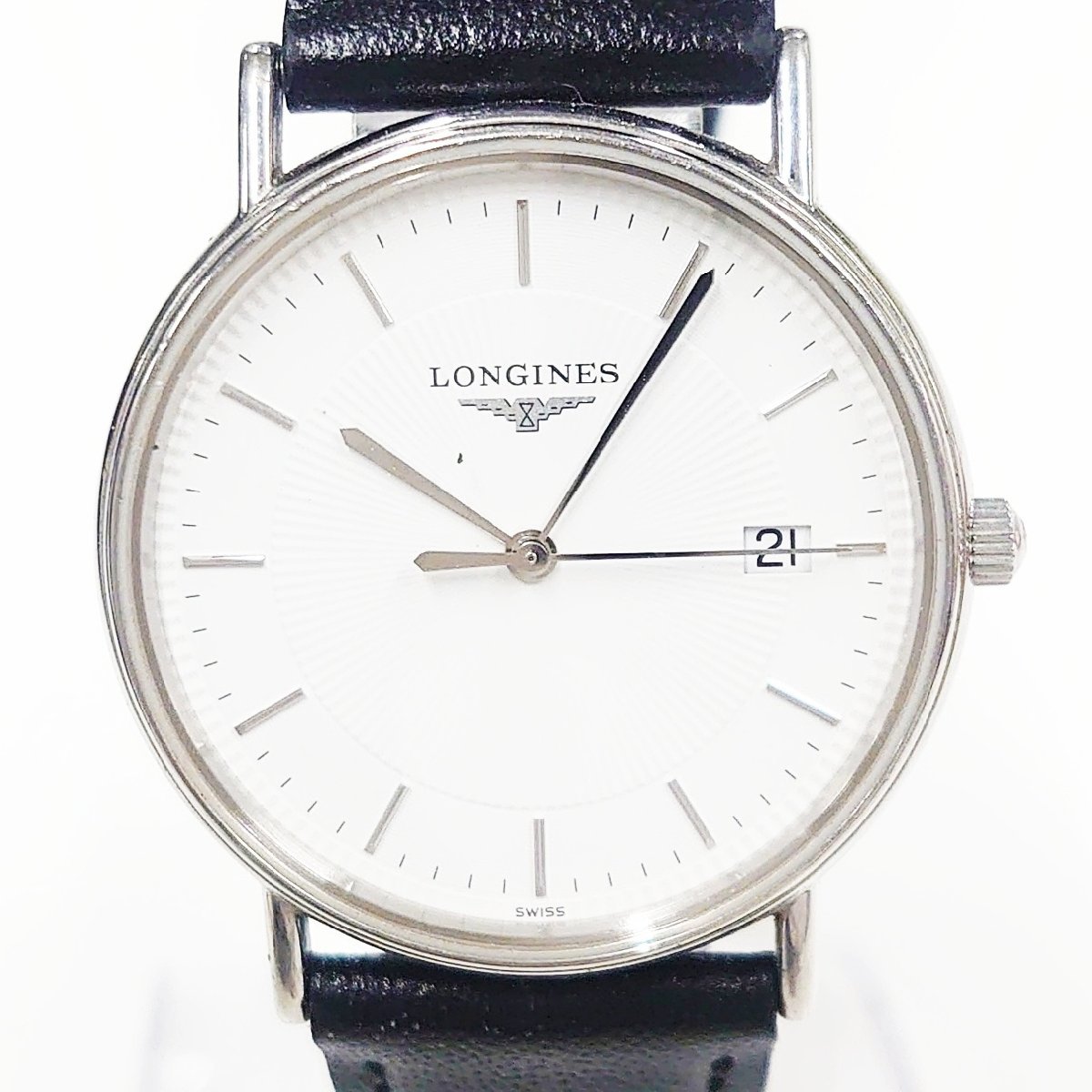 1円スタート LONGINES ロンジン L4.720.4 グランドクラシック SS ホワイト文字盤 クオーツ メンズ腕時計 155555 ...