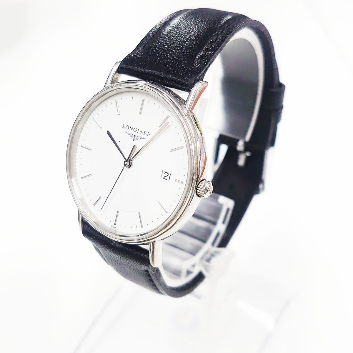 1円スタート LONGINES ロンジン L4.720.4 グランドクラシック SS ホワイト文字盤 クオーツ メンズ腕時計 155555 ...